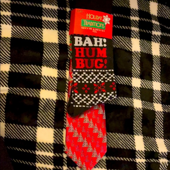 Accessories | Scrooge Bah Hum Bug Christmas Socks And Tie Set | Poshmark